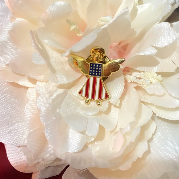 Vintage | Other | Vintage Patriotic Angel Pin | Poshmark